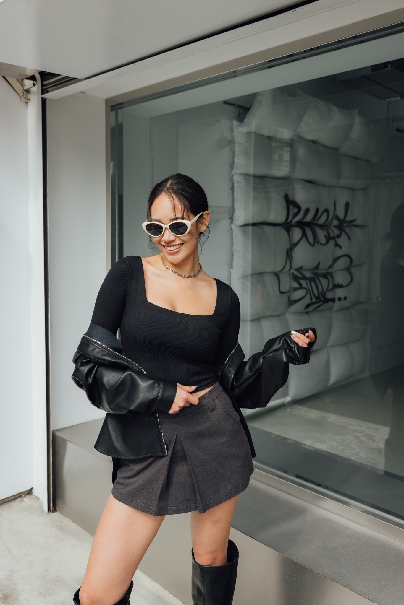 大方領坑紋長袖BraT ｜ WearToEat